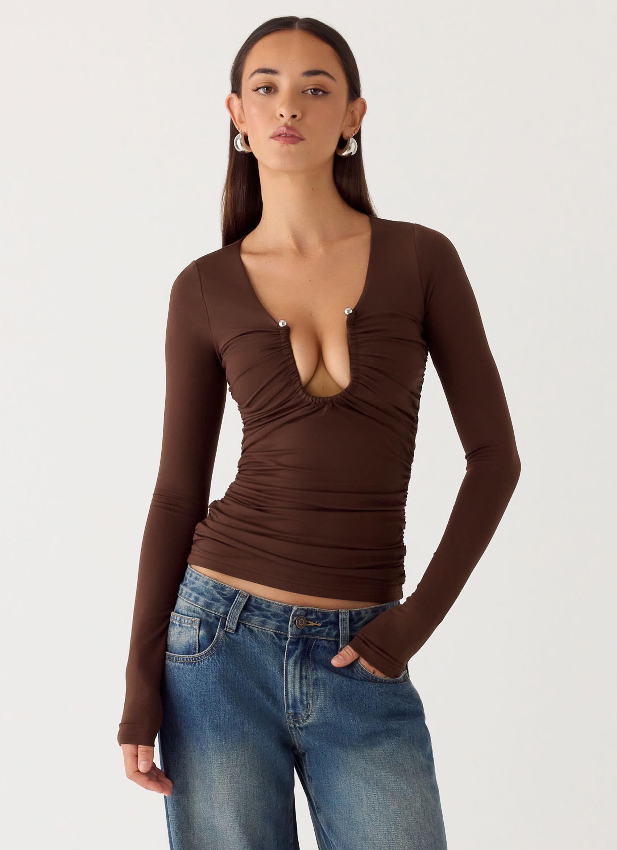 Francis Long Sleeve Top - Chocolate – Peppermayo