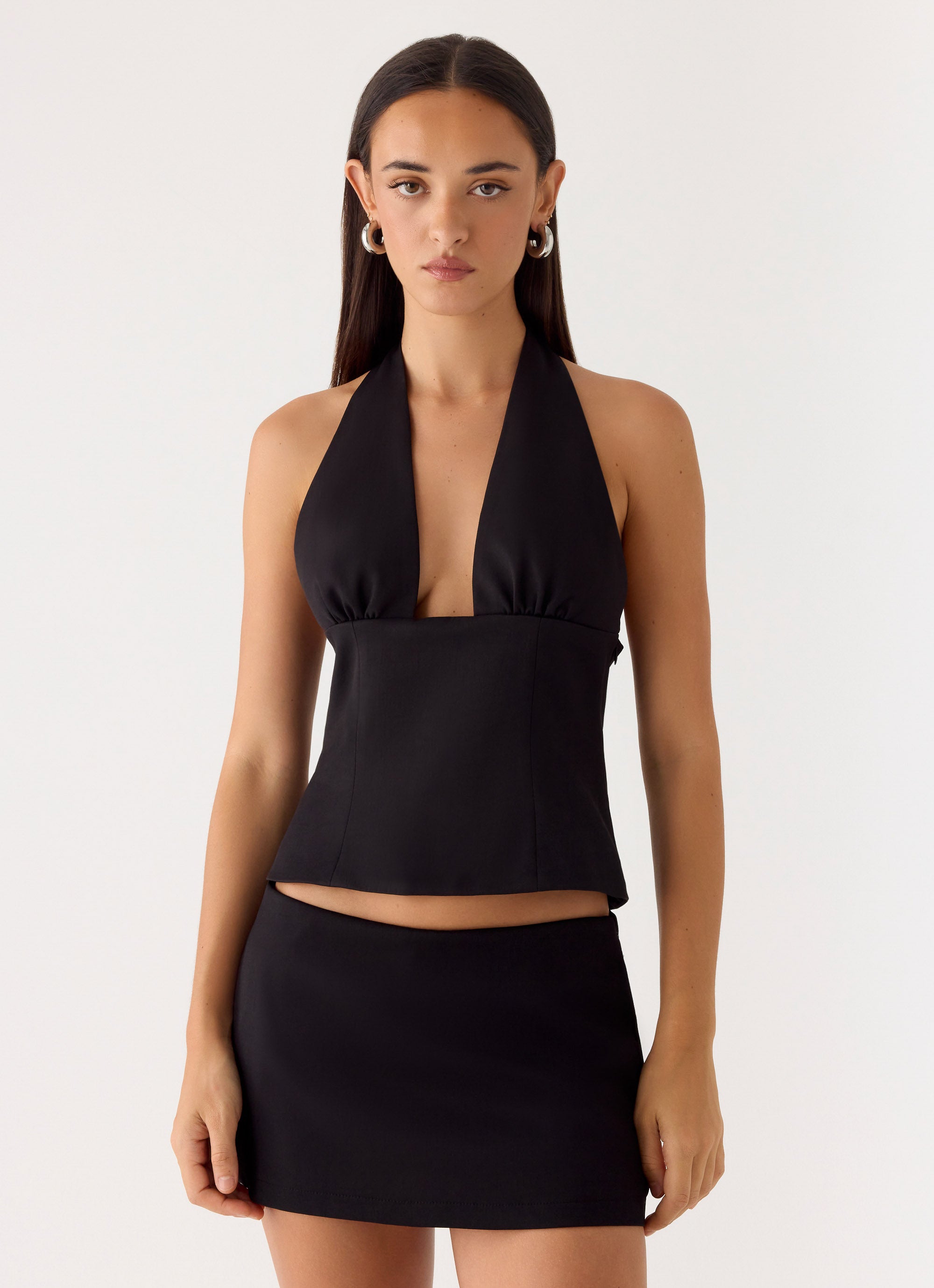 Rushing Around Halter Top - Black – Peppermayo