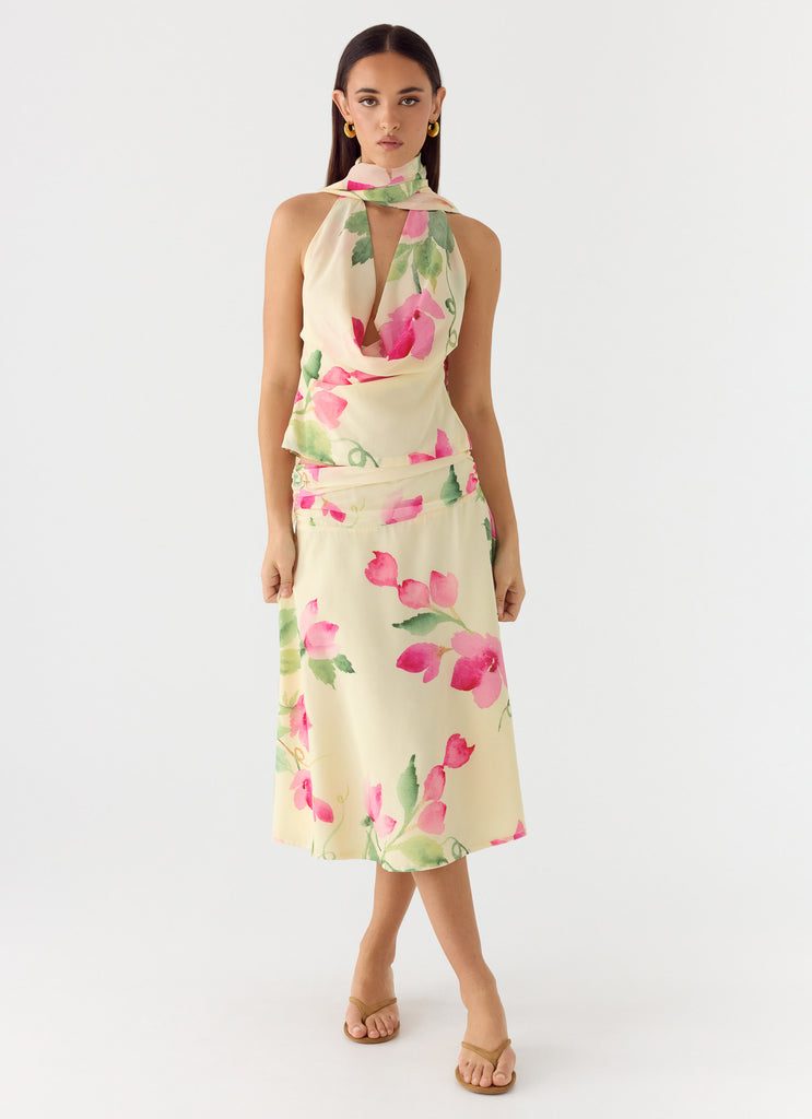 Valley Midi Skirt - Lemon Soleil – Peppermayo